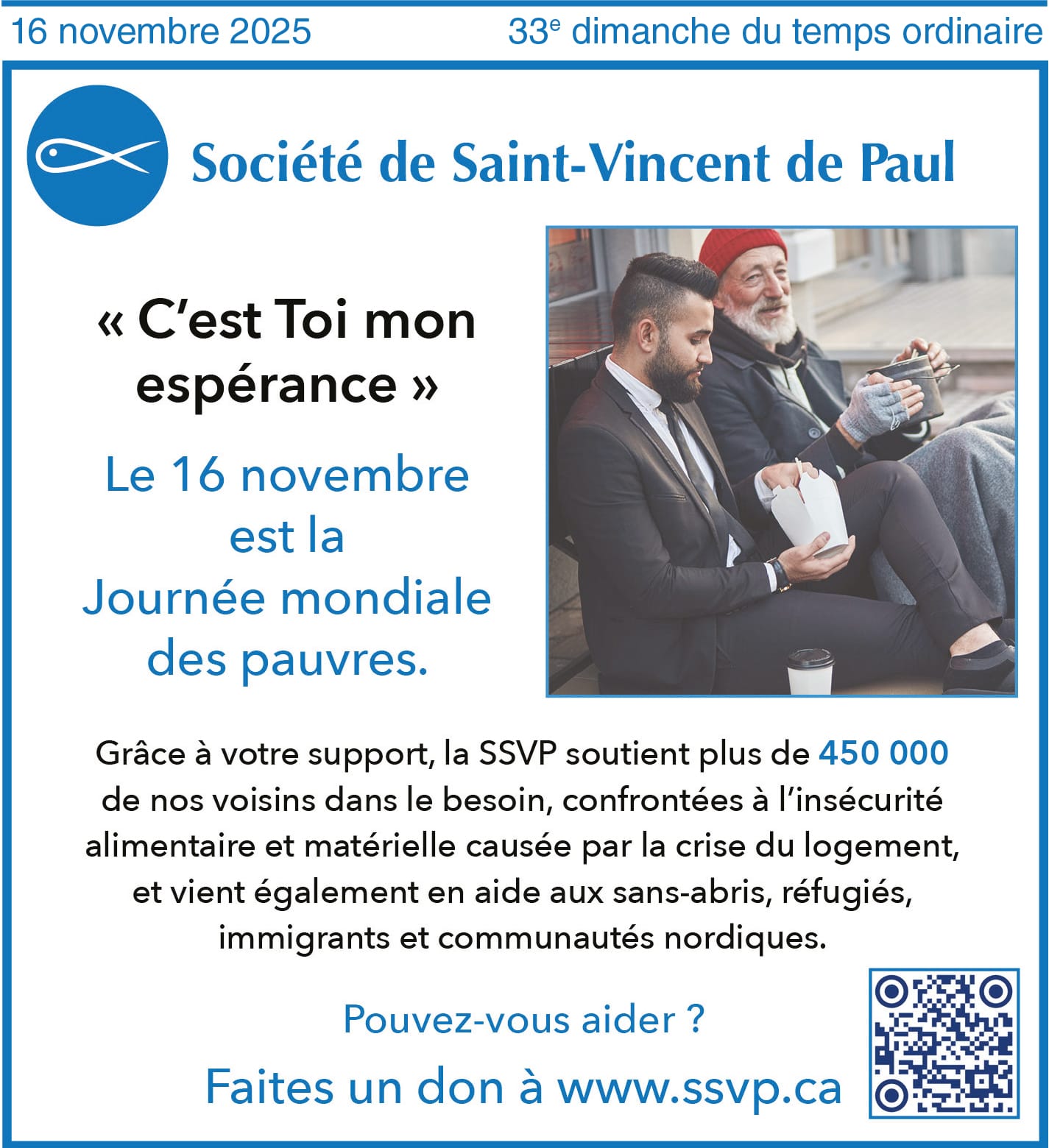 Feuillet paroissial du 16 novembre 2025 - Unité missionnaire Desjardins ...